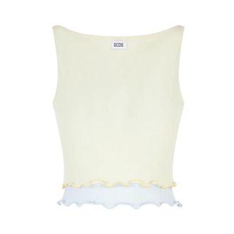 GCDS Gcds - D&eacute;bardeurs en nylon pour femmes - Femme - Tops - Jaune - Taille: 42 FR