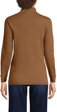Lands End Stehkragen-Shirt, Damen, Größe:40-42 petite, Beige, Baumwolle, by Lands End