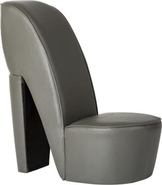 vidaXL Vidaxl - Chaise en forme de chaussure &agrave; talon haut Gris Similicuir