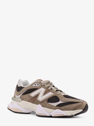 New Balance Mens Low-Top Mesh Sneakers With Suede Inserts Beige Polyester Trainers