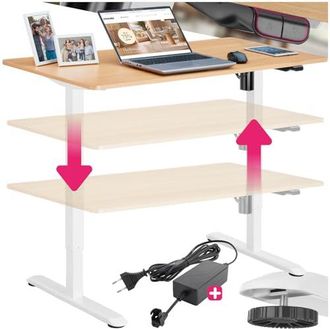 TecTake TecTake Bureau &eacute;lectrique r&eacute;glable en Hauteur Assis Debout 120 x 60 x 73,5-118 cm en Acier - Table de Travail Ergonomique pour Ordinateur et Teletrava