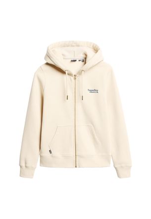 Superdry Damen Essential Kapuzenjacke mit Logo Tapioka Creme Beige 44