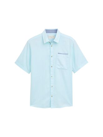 Tom Tailor Herren 1046098 Hemd, 38787-Turquoise Slub Structure, S