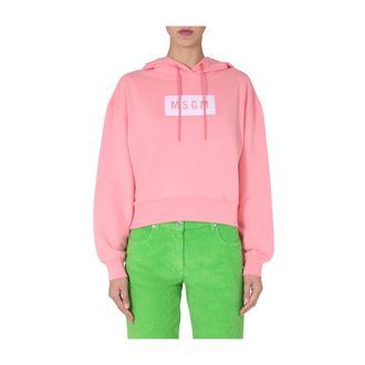 Msgm Hood With Coulisse Box Wi - - Sweatshirts & Hoodies - Damen - Rosa - L
