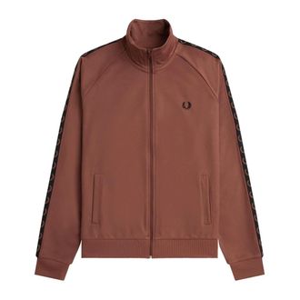 Fred Perry Contrast Tape Track Jacket - - Sweatshirts & Hoodies - Herren - Braun - 2XL