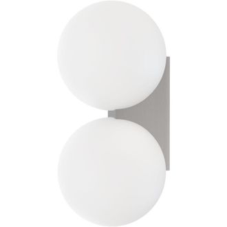 Sulion Applique &agrave; double boule en verre opale avec base chrom&eacute;e