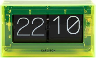 Karlsson Tischuhr Boxed Flip - Gelb - 20.7x7.1x11.7cm - Rechteck - Acryl - Standuhr - Tisch Uhr