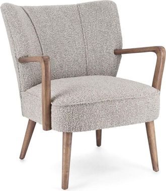 BIZZOTTO Bizzotto - Fauteuil 66,5x73,5x81,5 cm en tissu bouclette gris clair