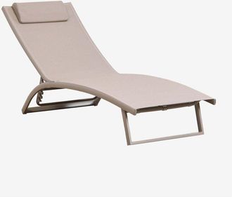 Sklum Verstellbare Aluminium-Liege mit Dulem-Kissen Moka Braun