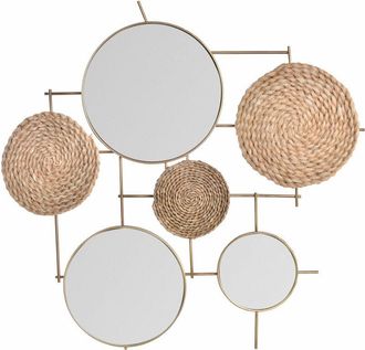 DKD Home Decor Dkd Home Decor - Wanddekoration Metallspiegel 72x3.5x74 Braun Metallmaterial Mirror Faser Faser mehrfarbig Familienfamilien Wanddekorationen Details
