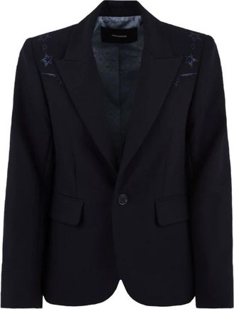 Zadig&Voltaire Femme, Vestes, Bleu, Taille: 38 FR Vavy Rhinestone Jacket