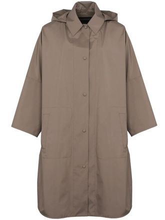 Yves Salomon cape à capuche - Marron