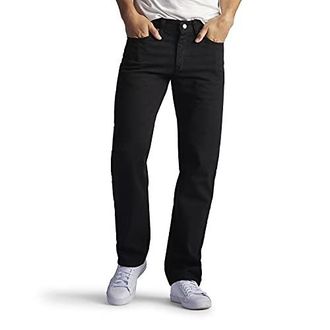 Lee Pantalons réguliers pour Hommes - Coupe Droite - Coupe Droite, Double Noir., 34 W/36 L
