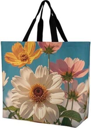 Generic De Jolies Fleurs &Eacute;panouies Sac A Main Femme D&eacute;contract&eacute; Tote Bag Grand Sac Cabas Pour Gym Quotidienne Universit&eacute;