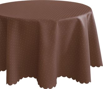 Matches 21 Tischdecke 160 x 220 cm oval für Küche & Esstisch in Braun - Waschbares Landhaus Tischtuch