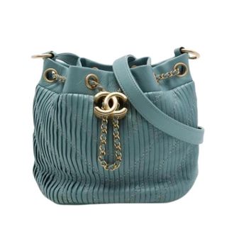 Chanel Pre-owned Pleated Bucket Bag - - Pre-owned - Damen - Blau - ONE SIZE