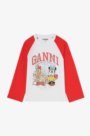 Ganni wei&szlig; T-Shirt mit Minnie Maus und Daisy Duck Bio-Baumwolle - Gr&ouml;&szlig;e XXS