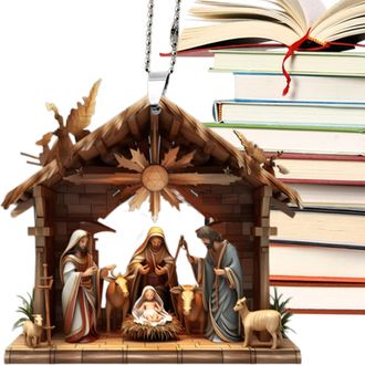 Generic Weihnachtskrippe-Ornament, Acryl-Anh&auml;nger zur Geburt Jesu, stabile Feiertagsdekoration, Zeitloser festlicher, der das saisonale Ambiente unterst&uuml;tzt, 