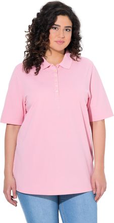 Ulla Popken gs1 data protected company 4069787000005 Womens Poloshirt, Piqué, Polokragen, Samt-Knopfleiste, Halbarm Shirt, rosa, 50-52