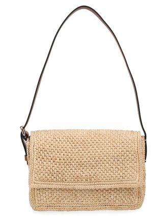 Maneb&igrave; Womens Shoulder Bag Paloma Natural Raffia Beige