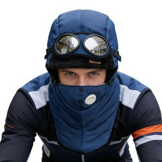 Generic Bonnet dhiver pour homme, protection compl&egrave;te de la nuque et du visage, avec lunettes de ski et bonnet de ski, pour hommes et femmes, sports de plein 