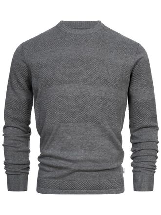 Kronstadt Herren KSHannes Feinstrickpullover mit Rundhals-Ausschnitt | Strickpullover aus 100% Baumwolle f&uuml;r M&auml;nner Lt Grey, L