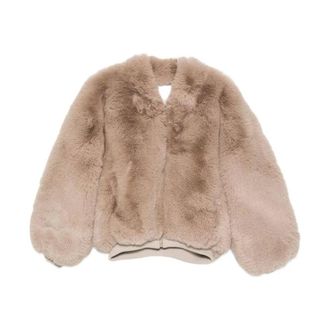 Frankie Shop Veste bomber Senna en fausse fourrure - Femme - Vestes - Beige - Taille: 40 FR