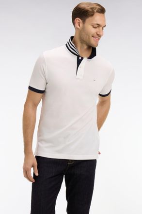 Eden Park Polo Blanc En Coton Pima Avec D&eacute;tails Contrast&eacute;s
