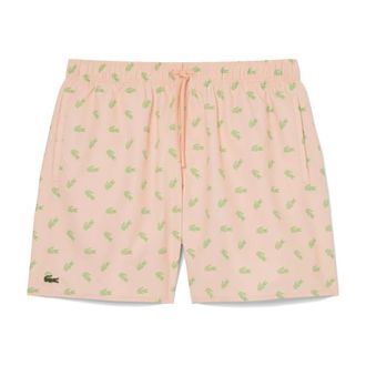 Lacoste Badeshorts in Mid-L&auml;nge mit Krokodil-Print - - Swimwear - Herren - Rosa - S