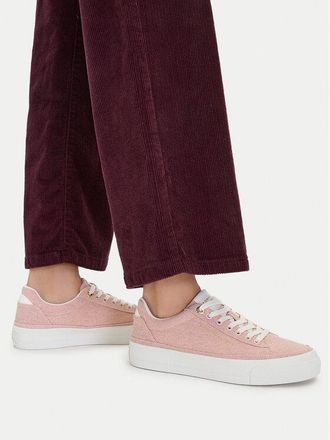 Tommy Hilfiger Sneakers Washed Canvas Platform Trainers FW0FW09172 Rosa