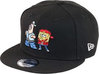 New Era Spongebob Squarepants Spongebob & Patrick Pose Black 9Fifty Snapback Cap - One-Size
