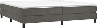 vidaXL Sommier &agrave; ressorts de lit Gris fonc&eacute; 200x200 cm Velours