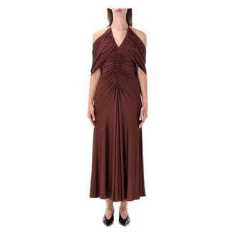 Self Portrait Drape Midi Dress - - Dresses - Damen - Braun - 2XS