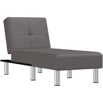 vidaXL Vidaxl - Chaiselongue Grau Kunstleder