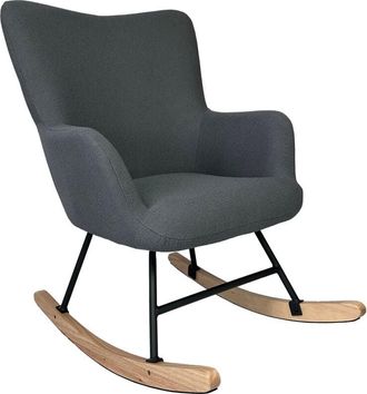 Happy Garden Happy Garden - Fauteuil à bascule en tissu boucle gris kaira