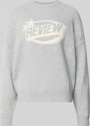 Review Strickpullover mit Label-Print