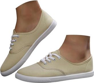 Generic Chaussures basses &agrave; enfiler pour femme - Baskets tendance en toile d&eacute;contract&eacute;es pour femme - Confortables - Respirantes - Semelle int&eacute;rieure rembourr