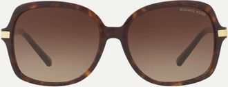 Michael Kors Adrianna ii eckige Sonnenbrille mit braunen Gl&auml;sern in dunklem Havanna