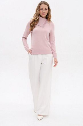 Passioni Strickpullover mit Umschlagkragen und Strass