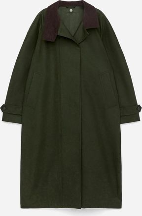 Arket Langer 2-in-1-Baumwollmantel -Gr&uuml;n