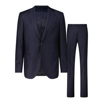 Caruso Wollanzug Norma - Eleganter Stil - - Suits - Herren - Blau - 4XL