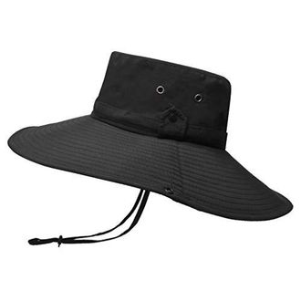 Generic Chapeau pour femme - Pliable - Imperm&eacute;able - Pour homme - Casquette de protection respirante - Casquette de baseball - Bonnet de bain - Tissu, Noir, t