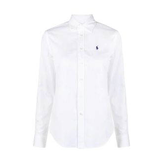 Ralph Lauren Femme, Blouses et Chemises, Blanc, Taille: 38 FR Chemise avec Logo Brod&eacute;