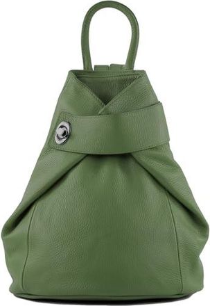 modamoda.de T179 - ital : sac à dos pour femme en cuir, vert olive, m