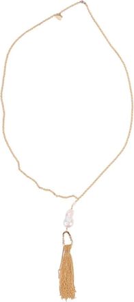 Forte_Forte Femme, Accessoires, Jaune, Taille: ONE Size Collana Scultura Frange e Perla