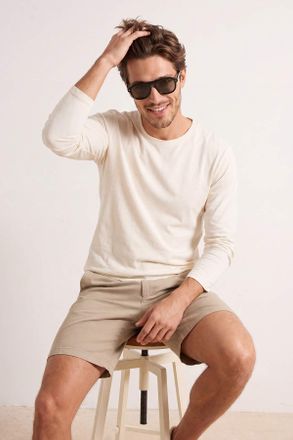 Trendyol MAN Herren Beige Einfarbig Lang Regular Fit T-Shirts