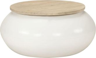 vidaXL Table basse blanc 51x51x27 cm bois de manguier massif vidaXL