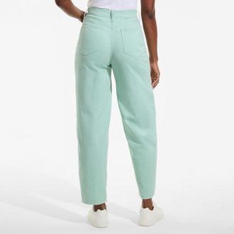 Lands End Barrel-Feincordhose High Waist, Damen, Gr&ouml;&szlig;e:46 regular, Blau, Baumwolle, by Lands End