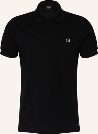 Fendi Piqué-Poloshirt Regular Fit schwarz