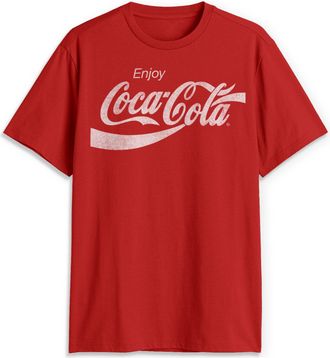 Coca Cola Ware Herren Eighties Coke Kurzarm T-Shirt, Rot/Ausflug, einfarbig (Getaway Solids), Klein